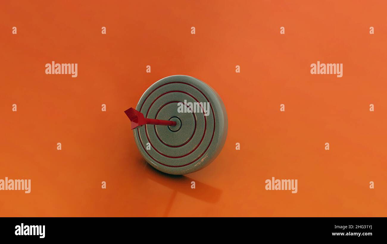 3d rendering target and arrow 3d illustration on orange background ...