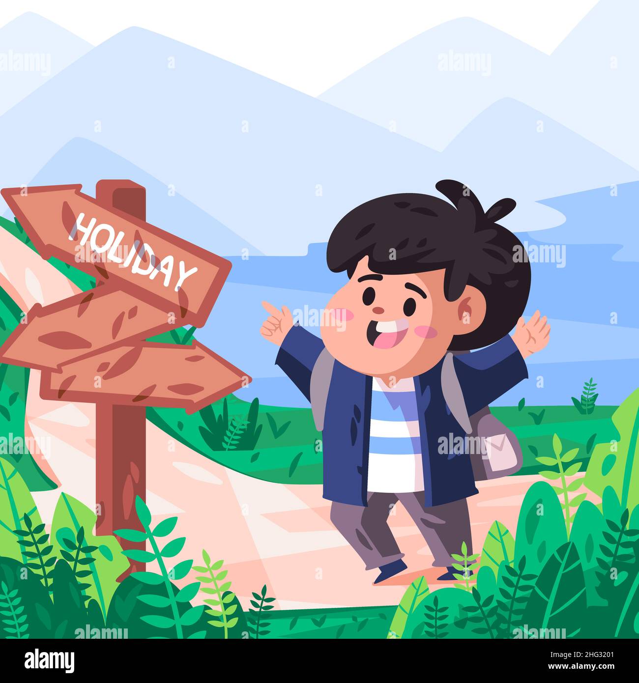 Children forest trail Stock Vector Images - Alamy