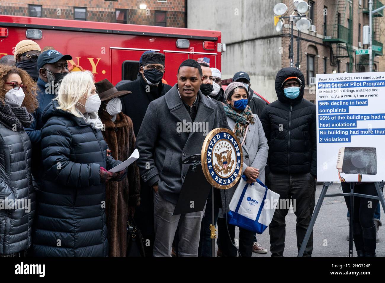 New York, NY - January 17, 2022: Congressman Ritchie Torres speaks ...