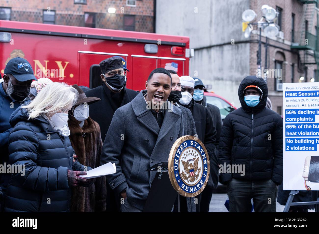 New York, NY - January 17, 2022: Congressman Ritchie Torres speaks ...