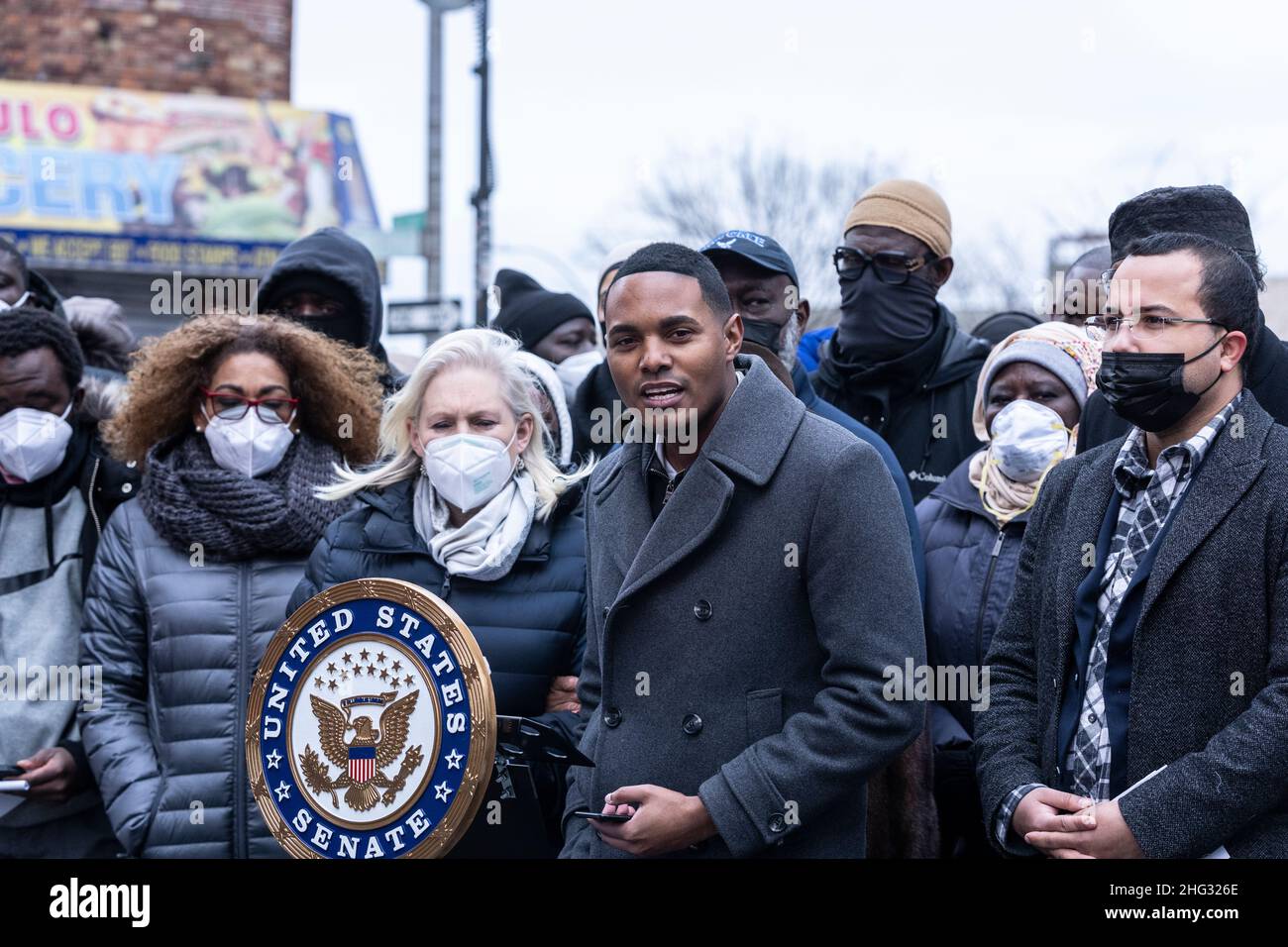 New York, NY - January 17, 2022: Congressman Ritchie Torres speaks ...