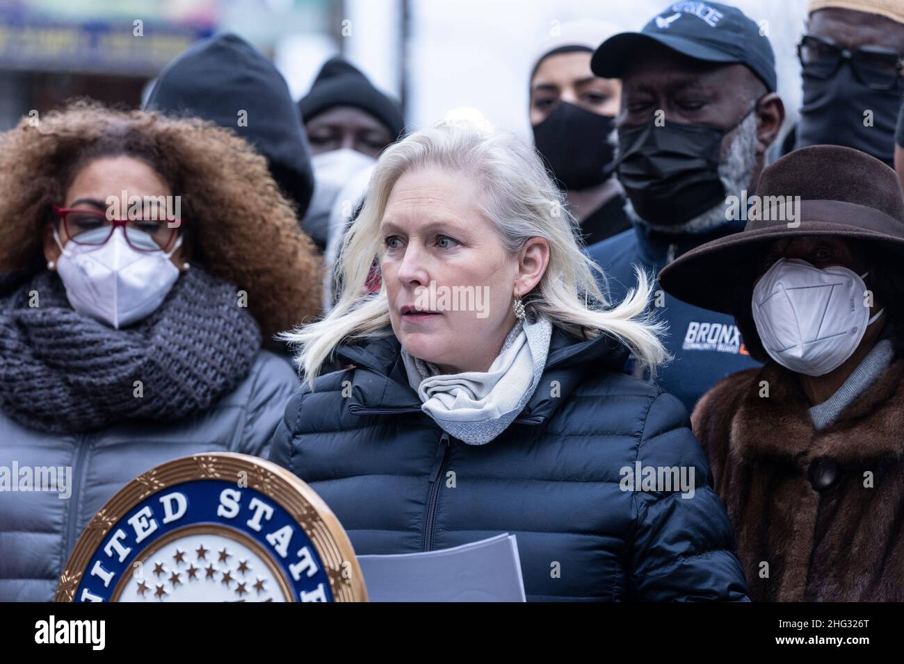 New York, NY - January 17, 2022: Senator Kirsten Gillibrand speaks ...