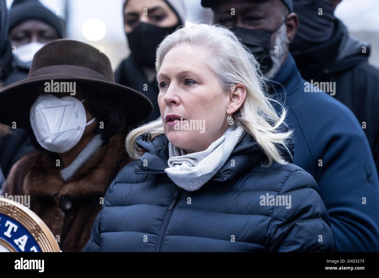 New York, NY - January 17, 2022: Senator Kirsten Gillibrand speaks ...