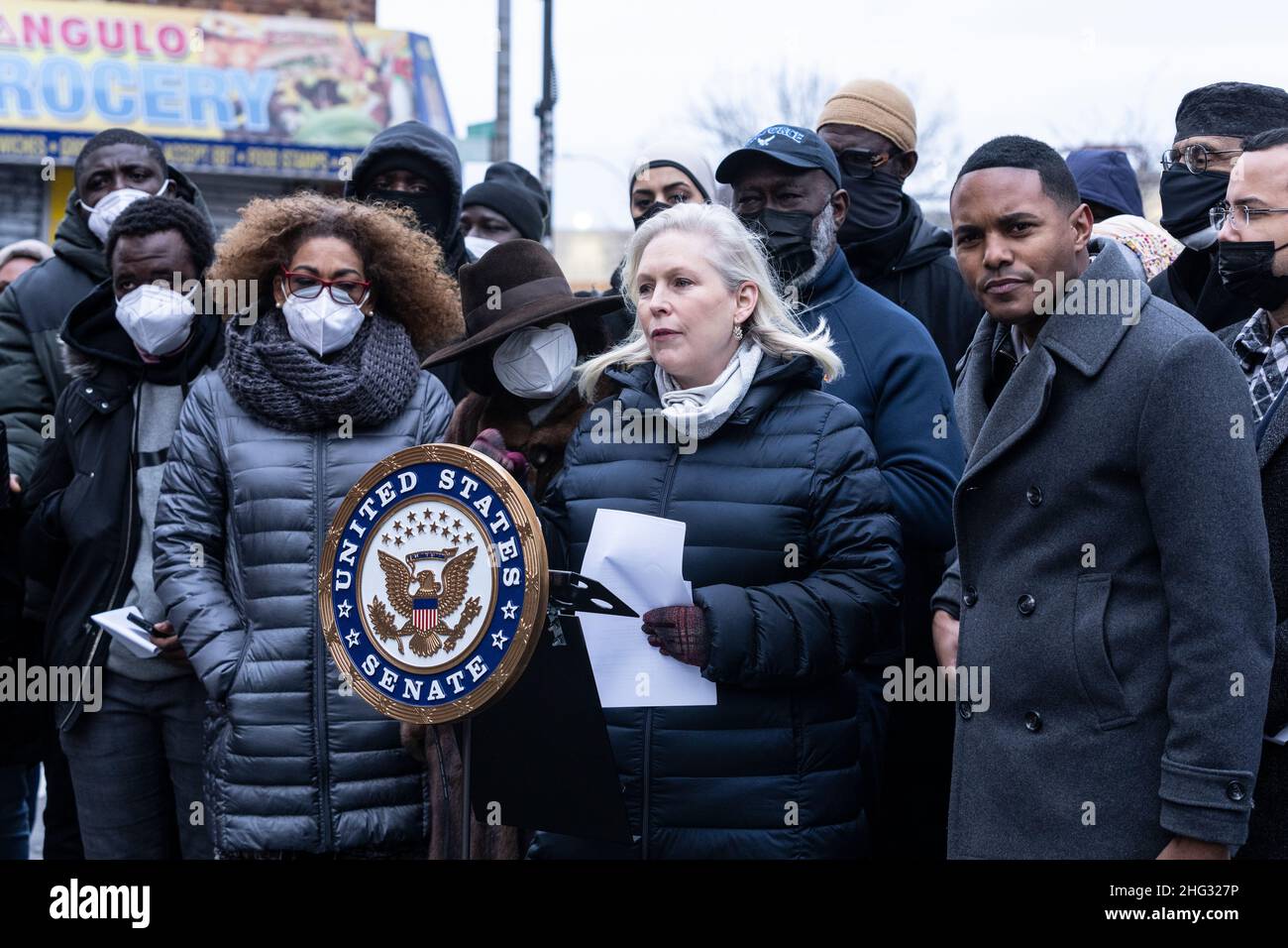 New York, NY - January 17, 2022: Senator Kirsten Gillibrand speaks ...