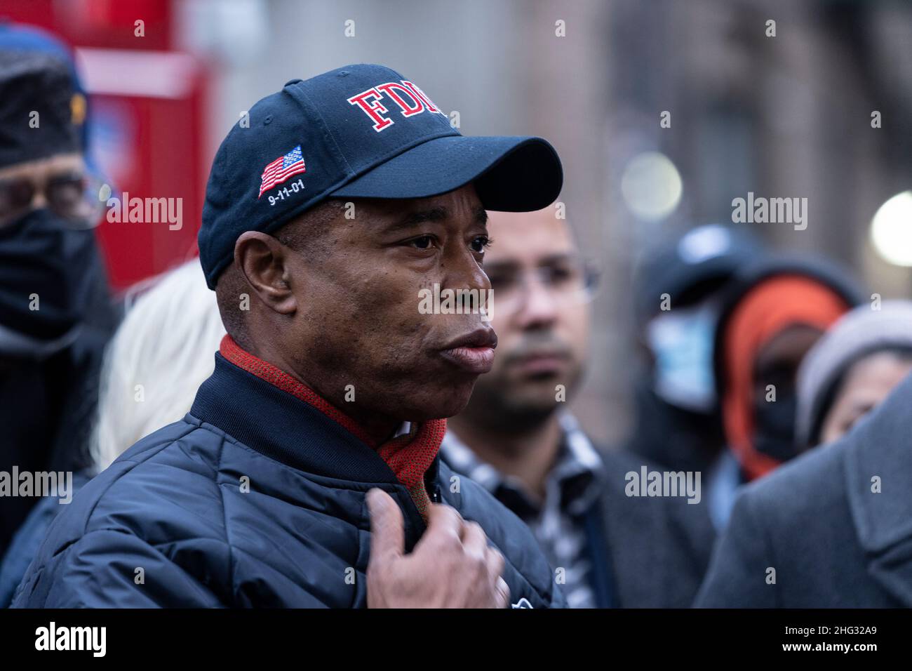 New York, NY - January 17, 2022: Mayor Eric Adams speaks during press ...