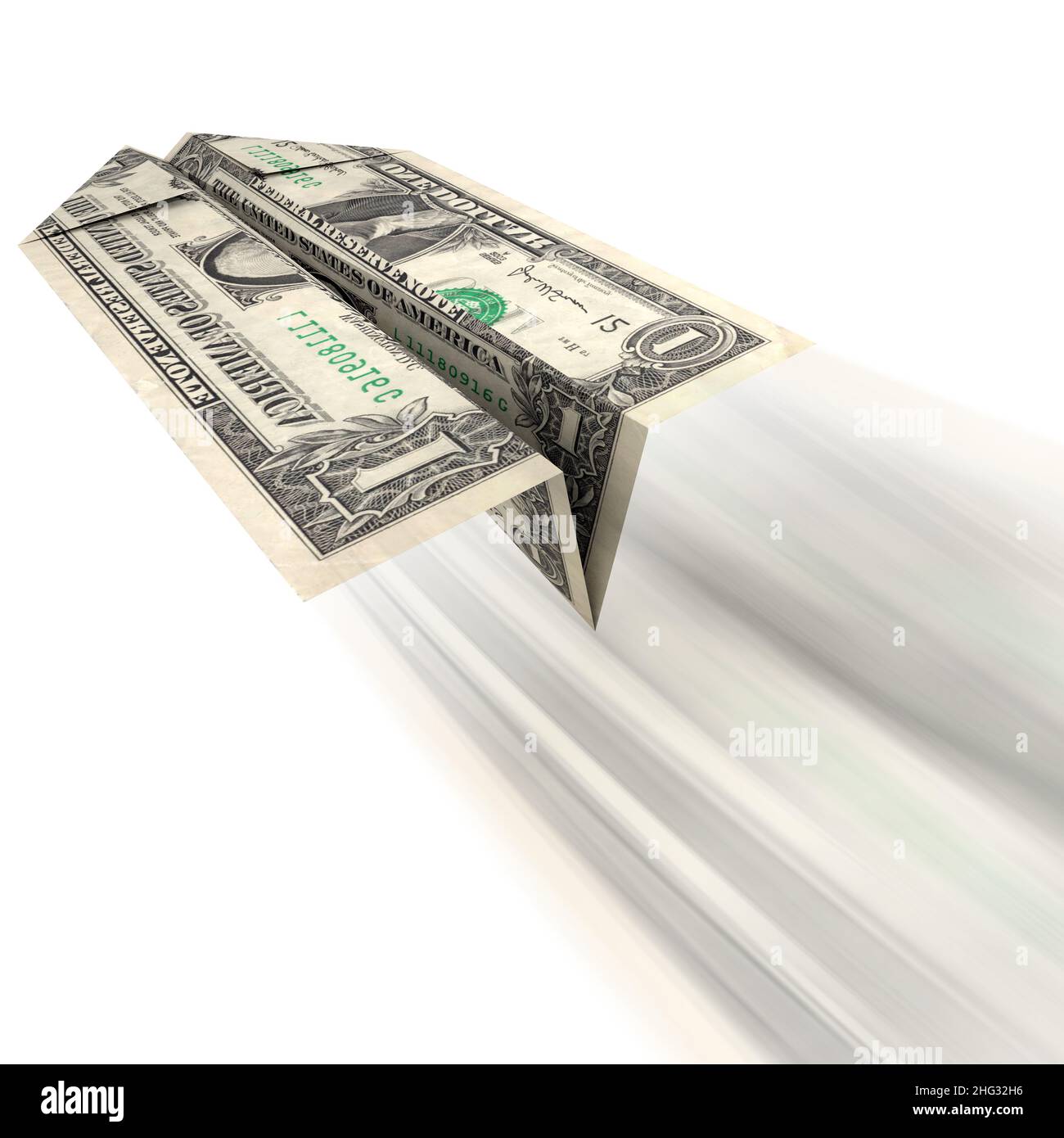 Money Getting Away: An illustration of a US dollar bill folded into a ...