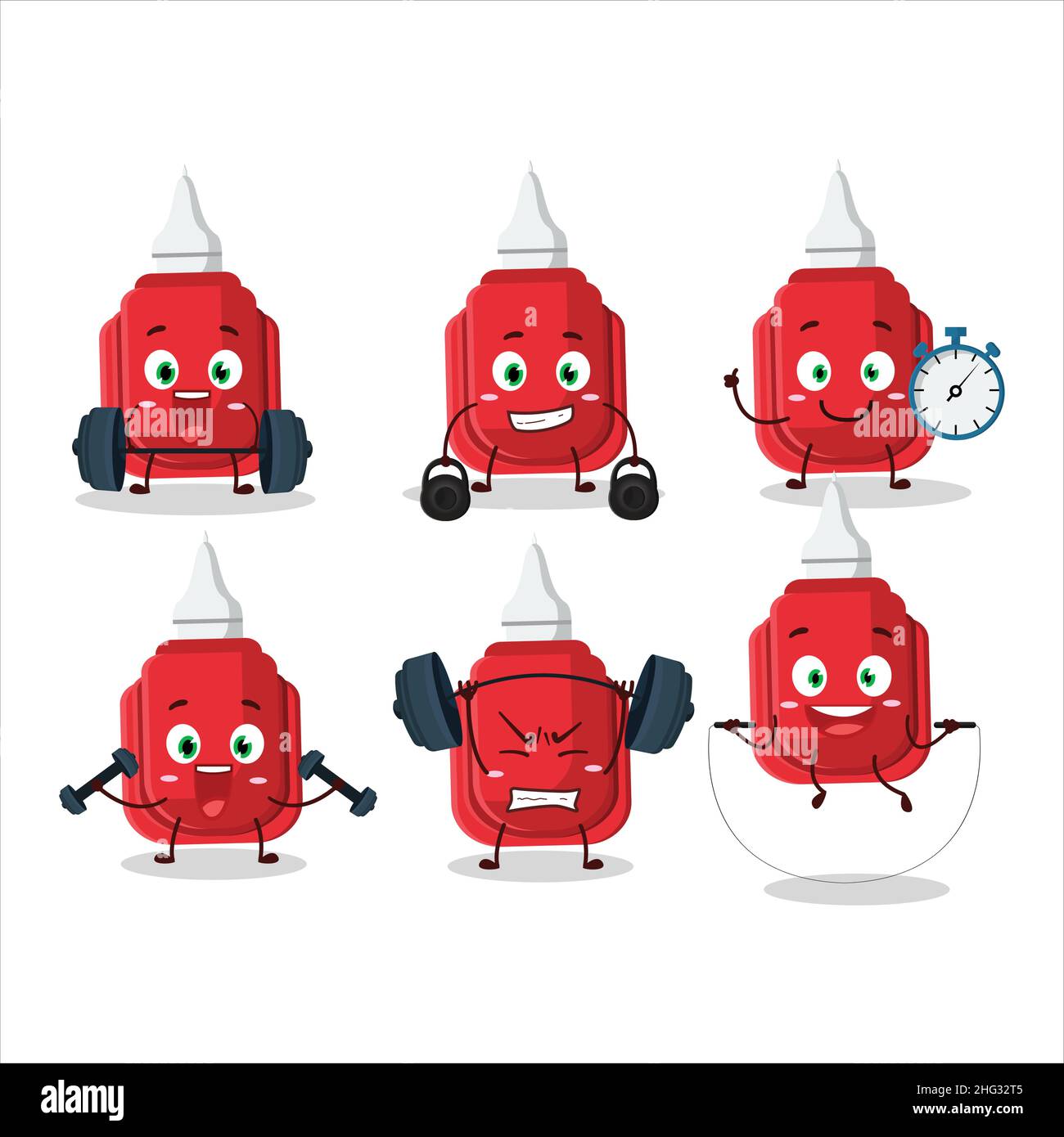 A healthy red correction pen cartoon style trying some tools on Fitness ...