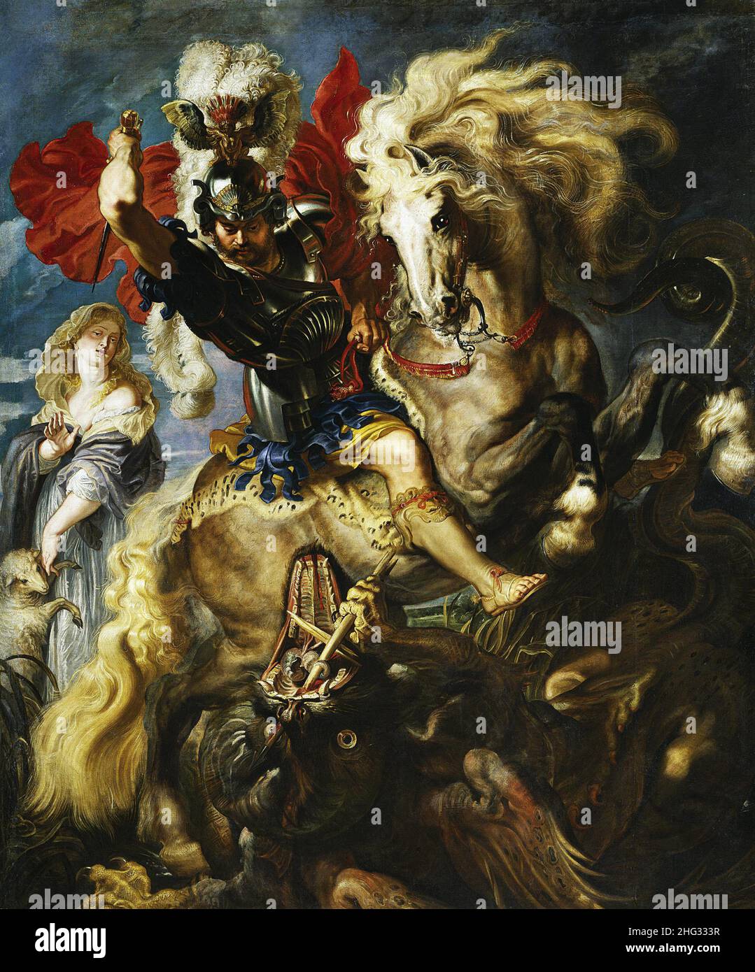 St George killing the Dragon by Peter Paul Rubens Stock Photo - Alamy