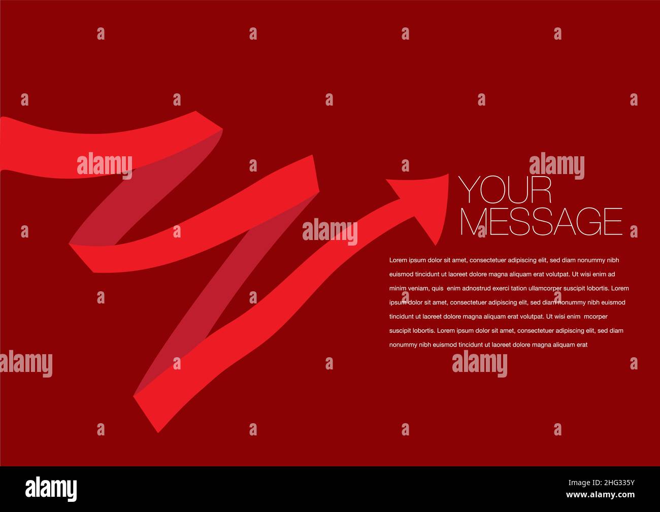 Vector red colored ribbon layout Design Template with area for texts ...