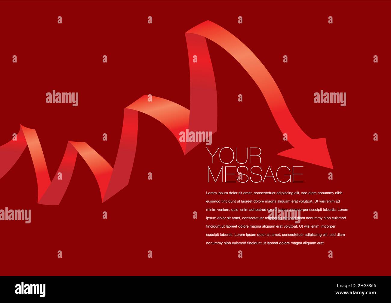 Vector red colored ribbon layout Design Template with area for texts ...