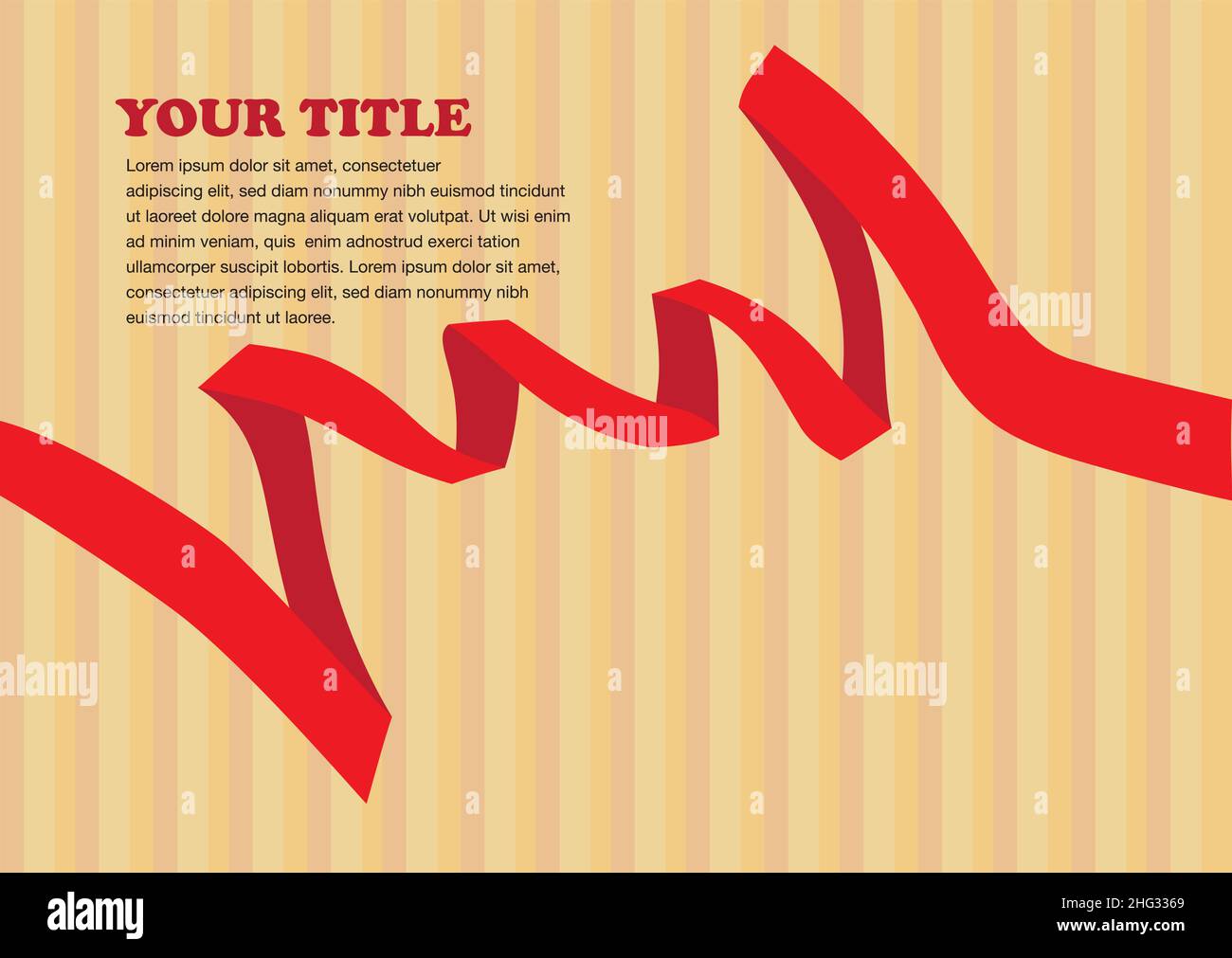 Vector red colored ribbon layout Design Template with area for texts ...