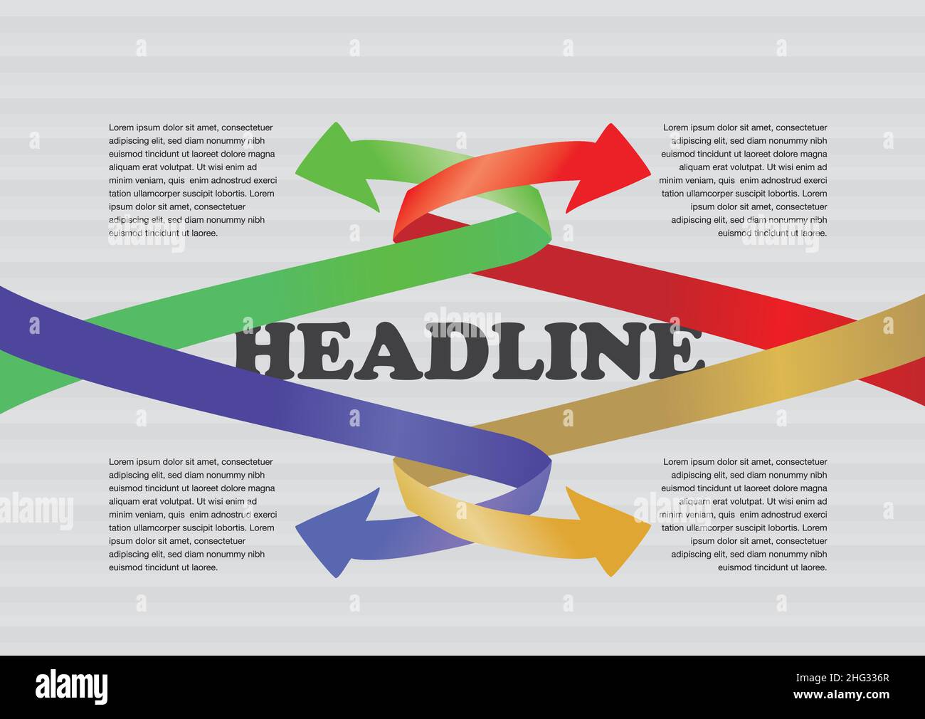 Vector illustration of interlocking colorful arrows. Template for page ...