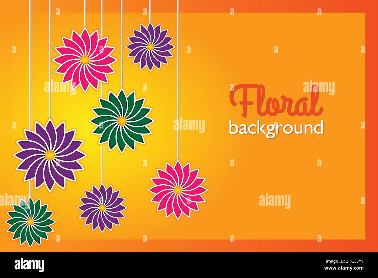 Floral summer theme colorful background banner poster vector Stock ...