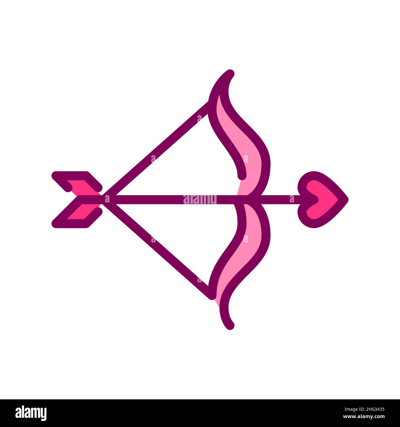 Cupid Bow And Arrow Icon Valentine Day Romantic Symbol Pixel Perfect