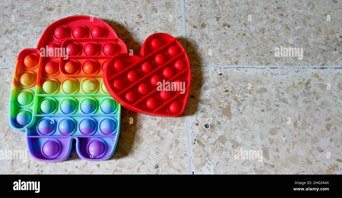 Colorful Push Pop It Bubble Sensory Fidget Toys of different shapes ...