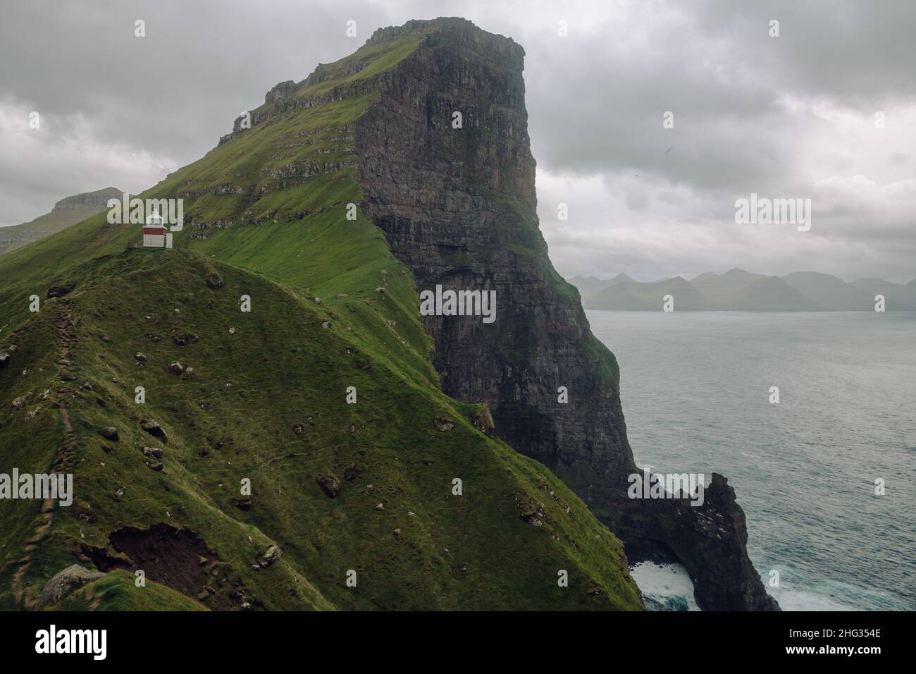 Kallur Lighthouse, Kalsoy, Faroe Islands, September 2021 Stock Photo ...