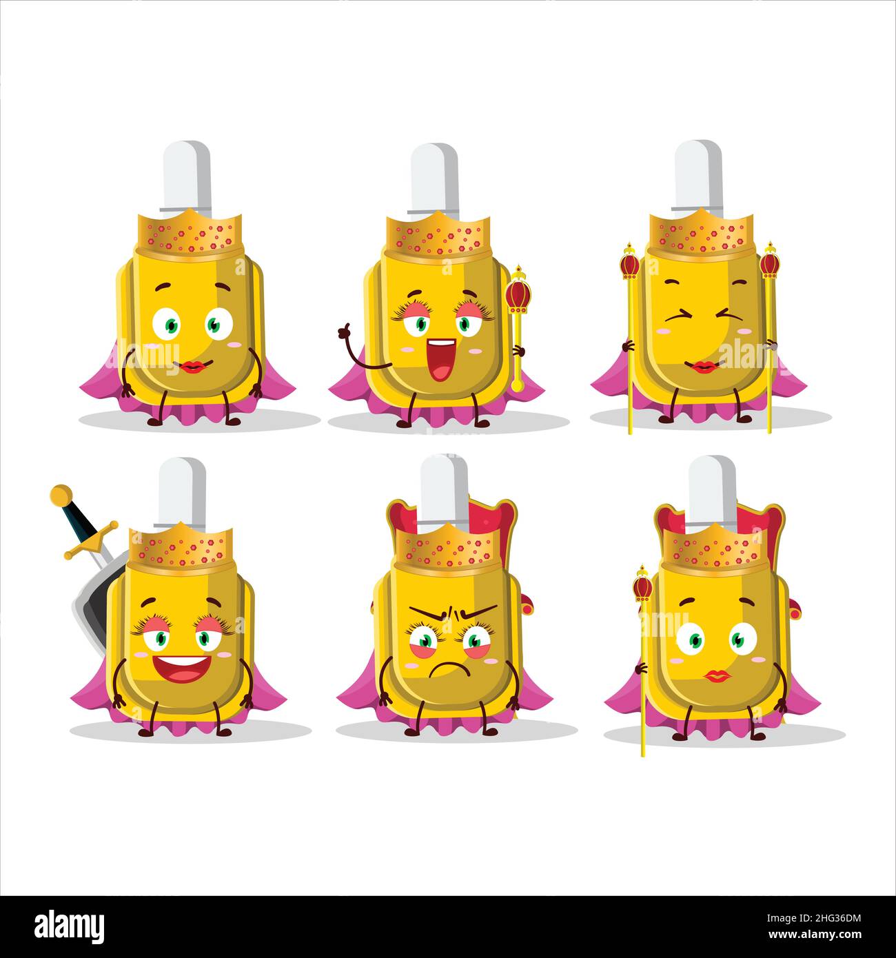 Queen and her magic clothes cartoon of yellow correction pen wearing ...