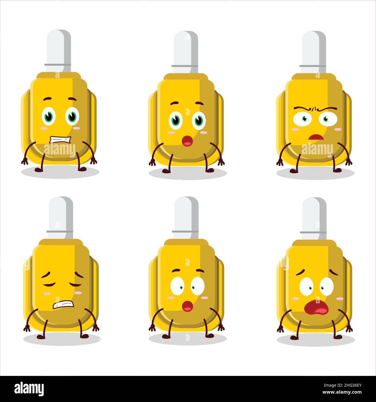 Character cartoon of yellow correction pen with scared expression ...