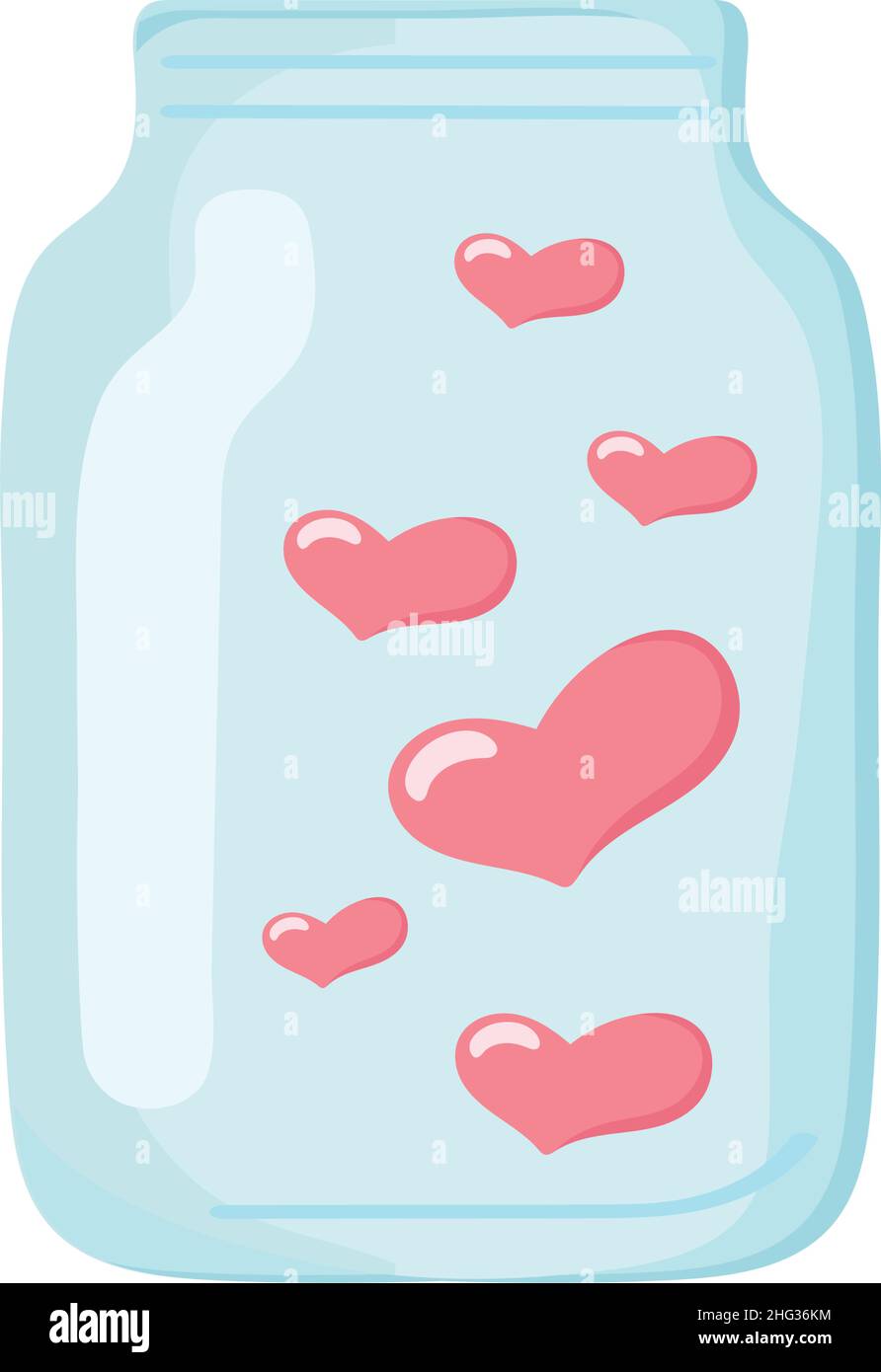 glass jar with hearts Stock Vector Image & Art - Alamy
