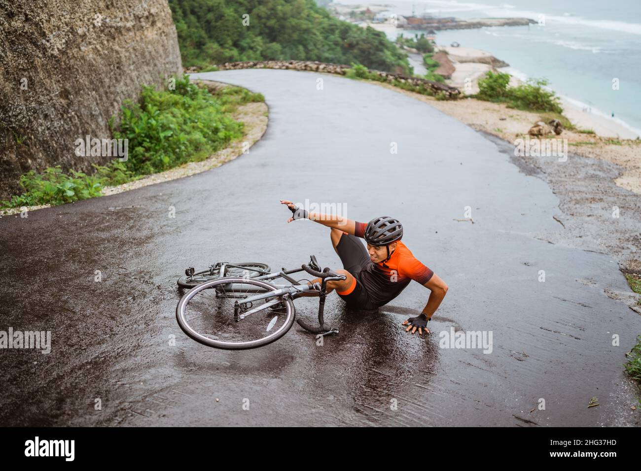 Exhausted cyclist athlete bike hi-res stock photography and images - Alamy