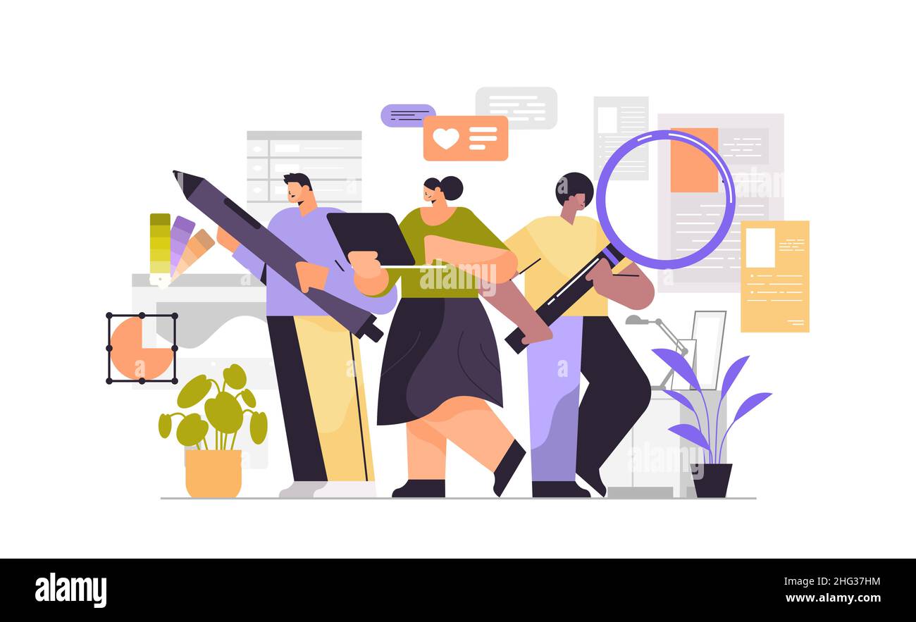 digital designers programmer and analyst team working together ...