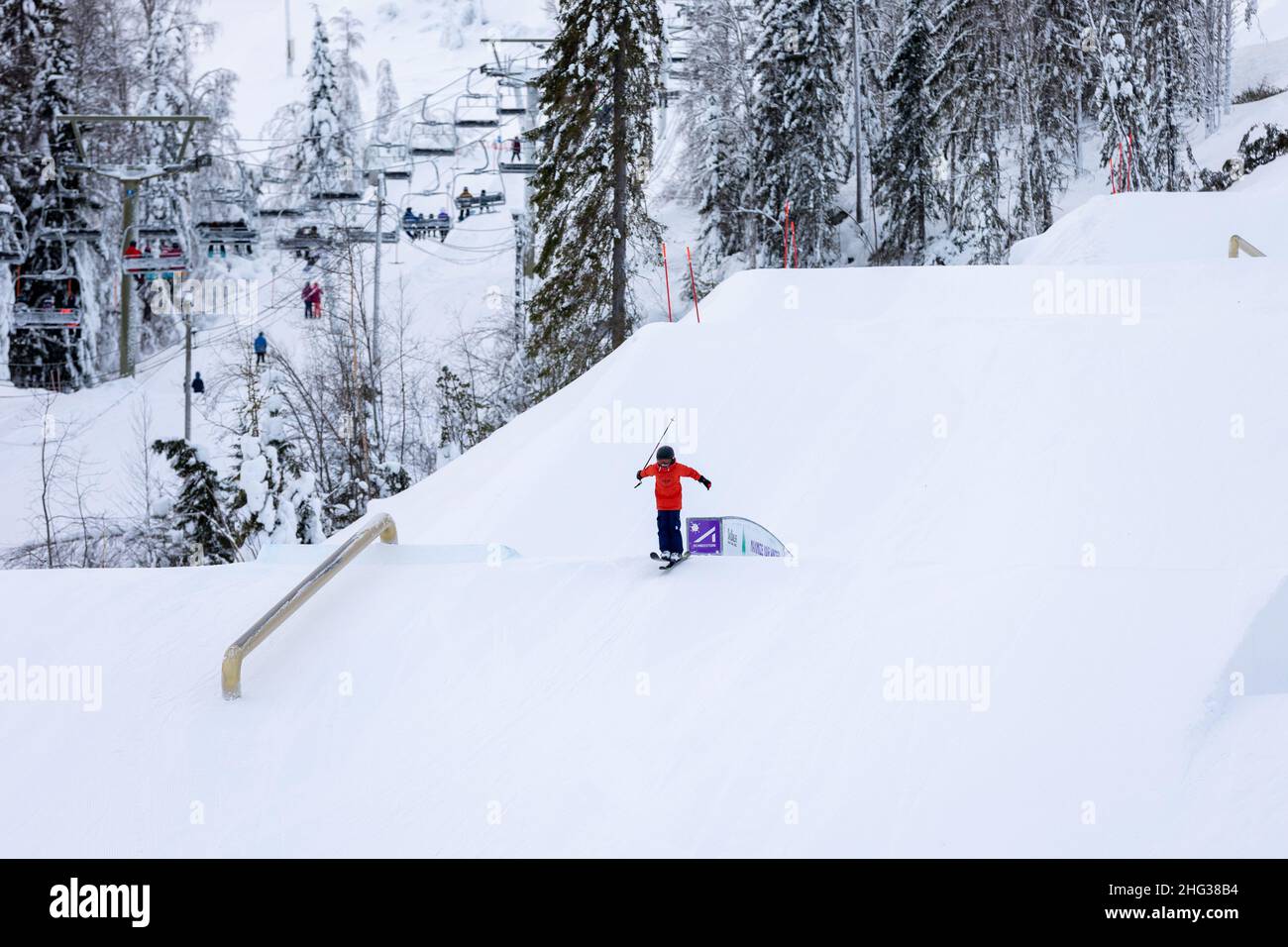 Boy skiing downhill hi-res stock photography and images - Alamy