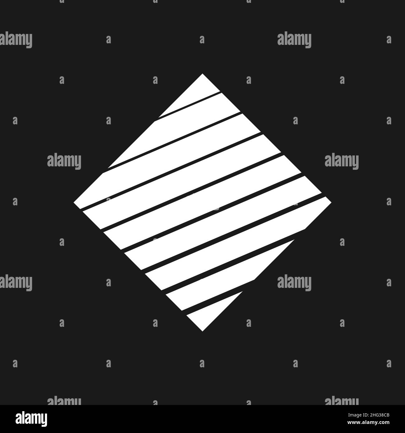 Retrowave, synthwave rhombus with inclined stripes 1980s style. Striped ...