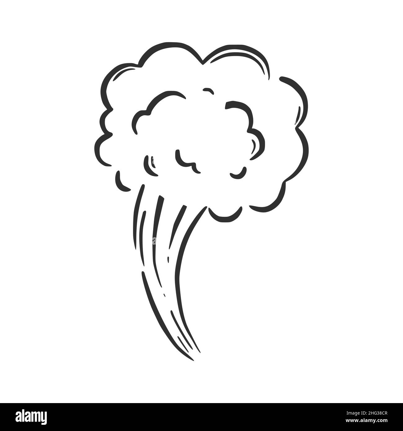Hand drawn explosion cloud, splash smoke element. Comic doodle sketch ...