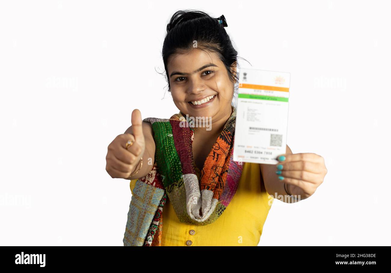 Indian showing id card hi-res stock photography and images - Alamy