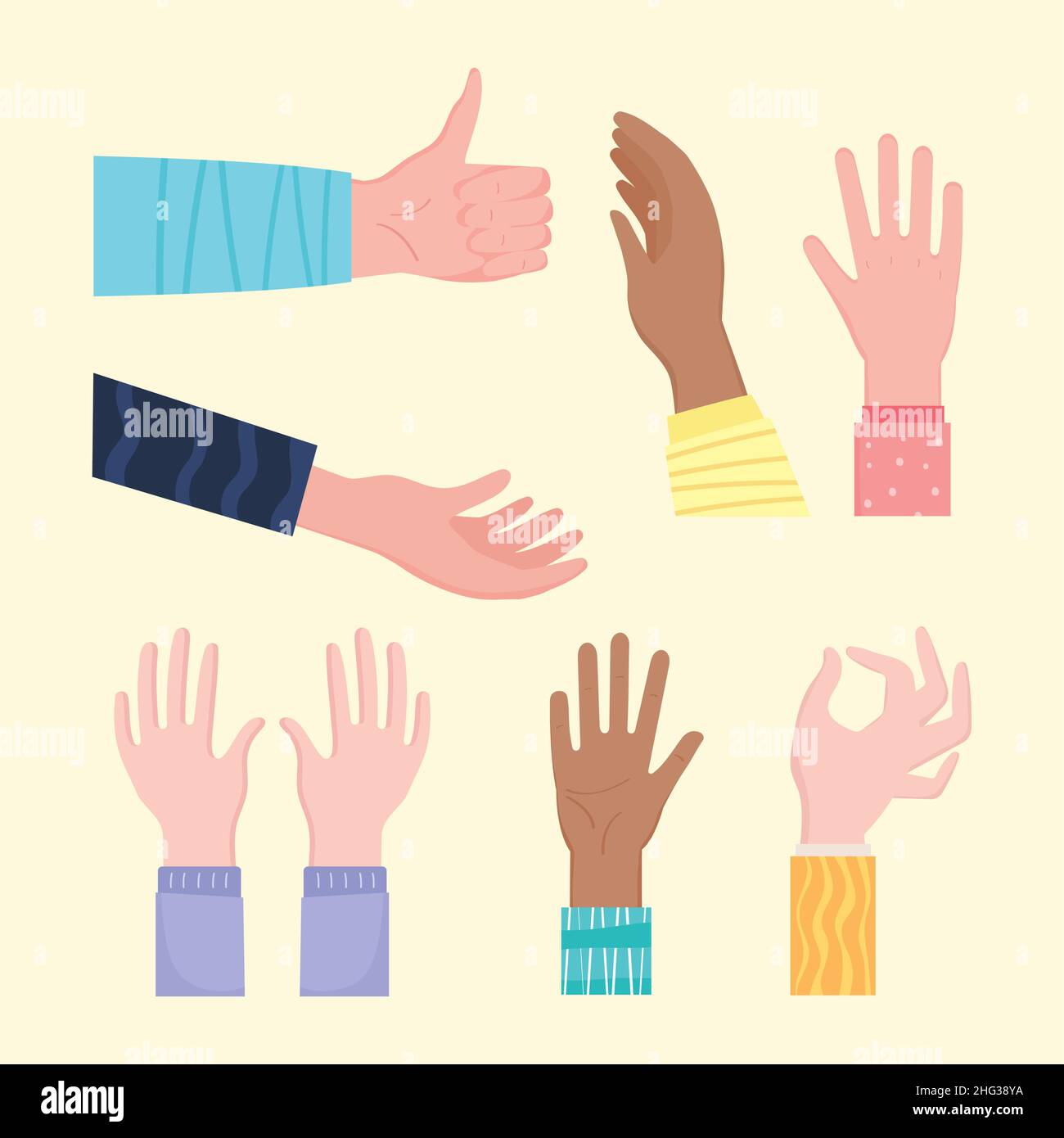 giving glow eight hands Stock Vector Image & Art - Alamy