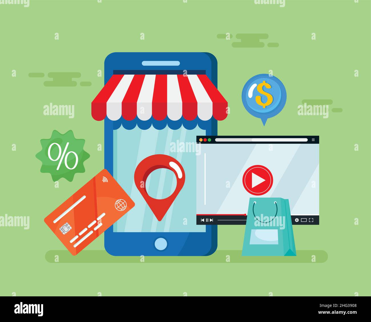smartphone and ecommerce Stock Vector Image & Art - Alamy