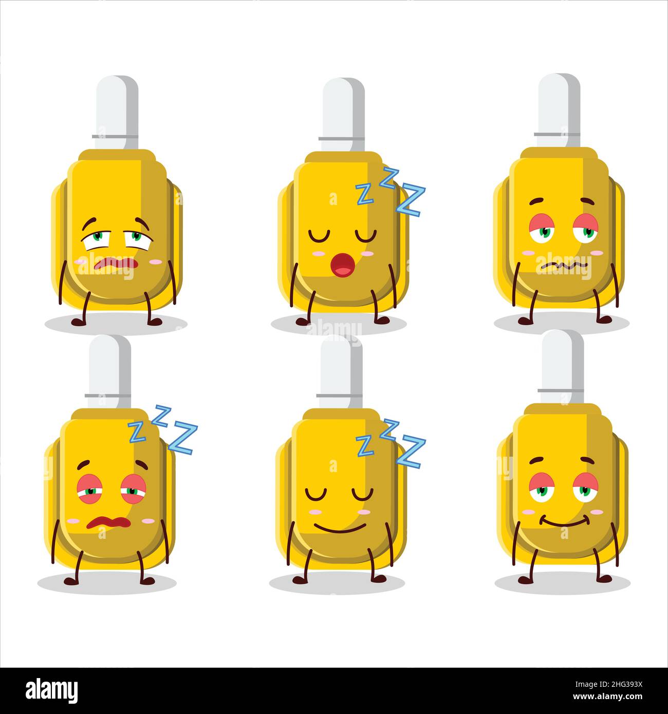 Cartoon character of yellow correction pen with sleepy expression ...