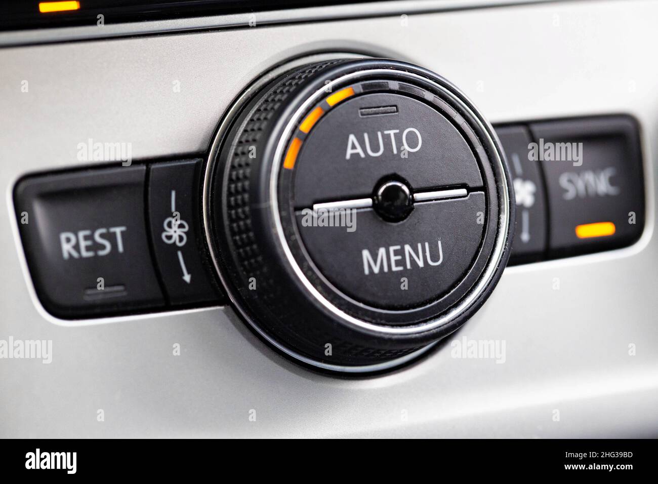 automobile climate control regulator. Air temperature in the car Stock ...