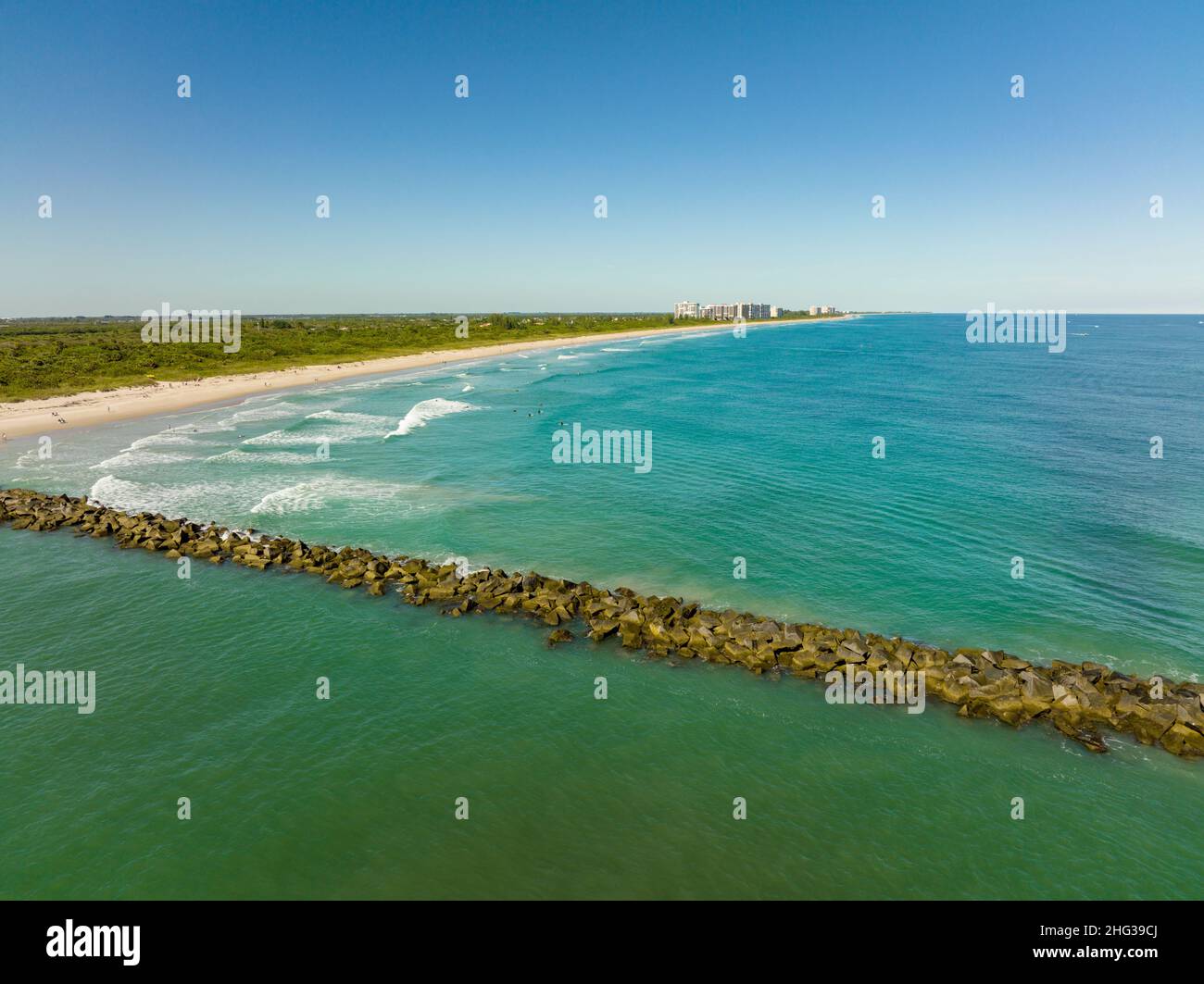 Aerial photo beaches of Fort Pierce Florida Stock Photo - Alamy