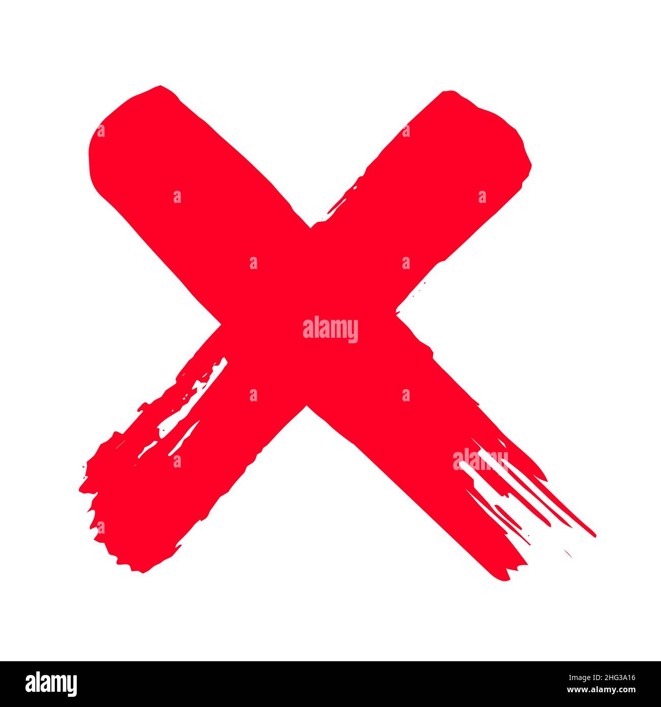 Dirty grunge hand drawn with brush strokes cross x vector illustration ...