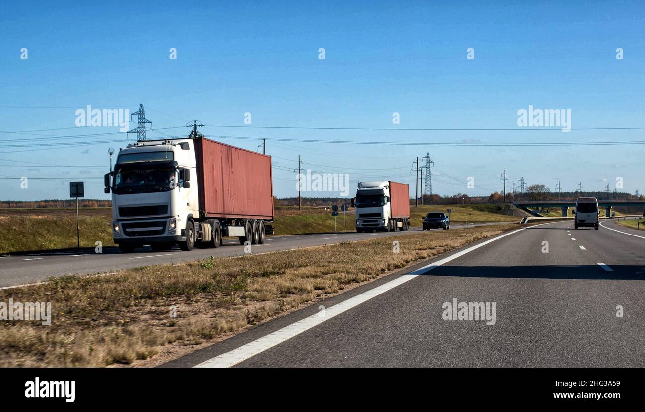Container trailers hi-res stock photography and images - Alamy