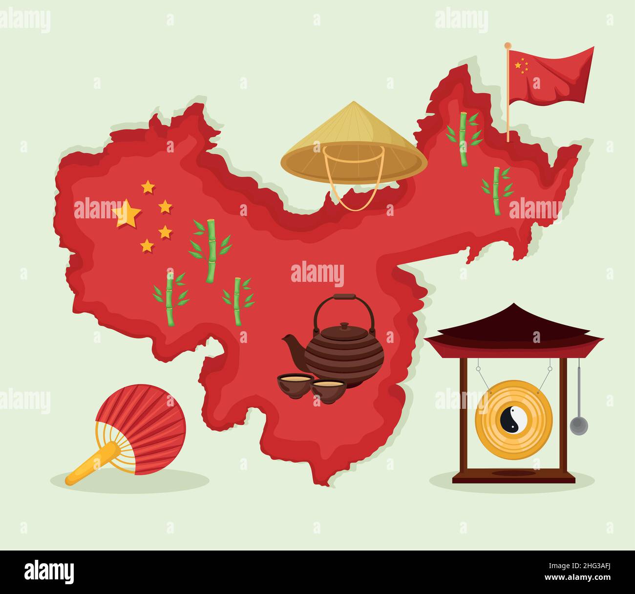 map and chinese icons Stock Vector Image & Art - Alamy