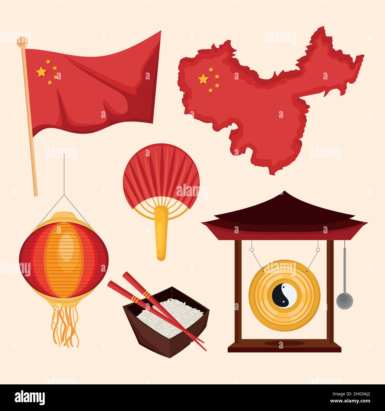 six chinese culture icons Stock Vector Image & Art - Alamy