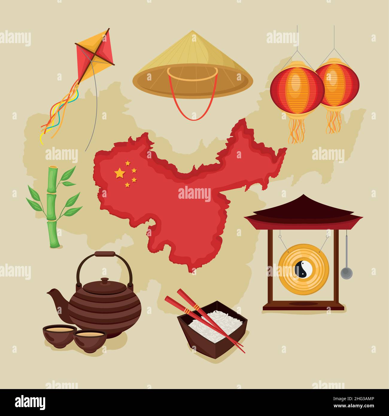 eight chinese culture icons Stock Vector Image & Art - Alamy