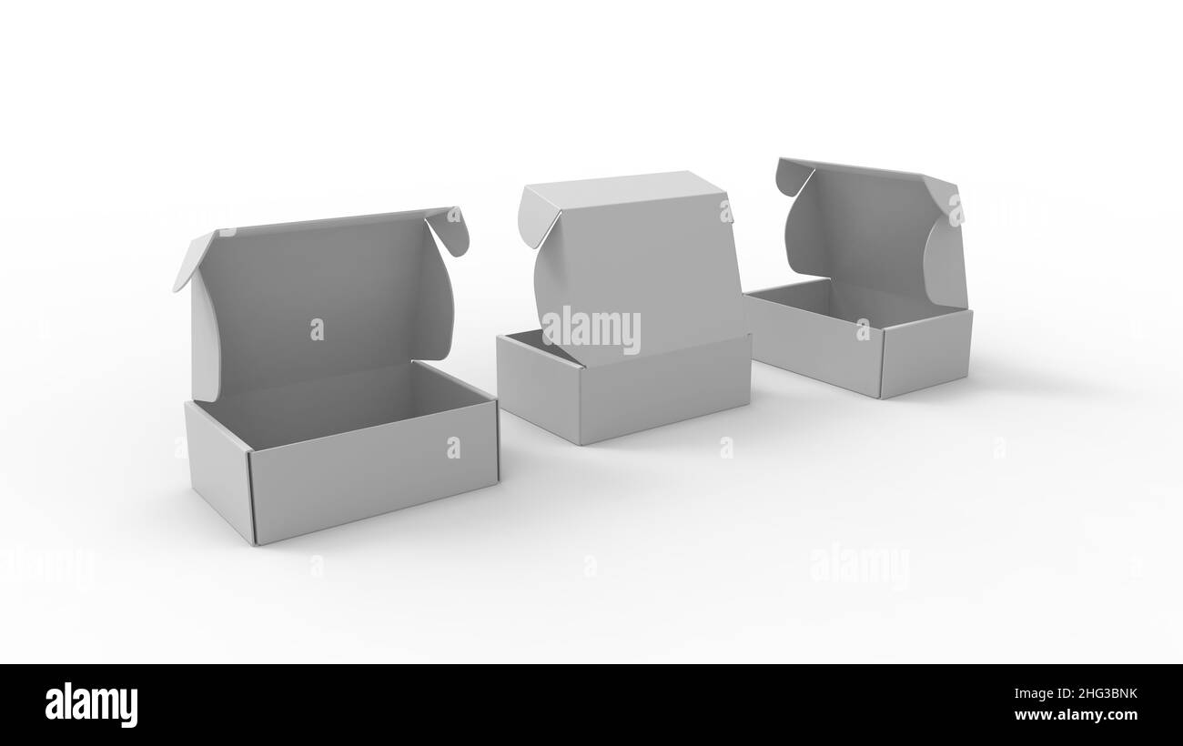 3D rendering of a design mockup template of a cardboard product ...