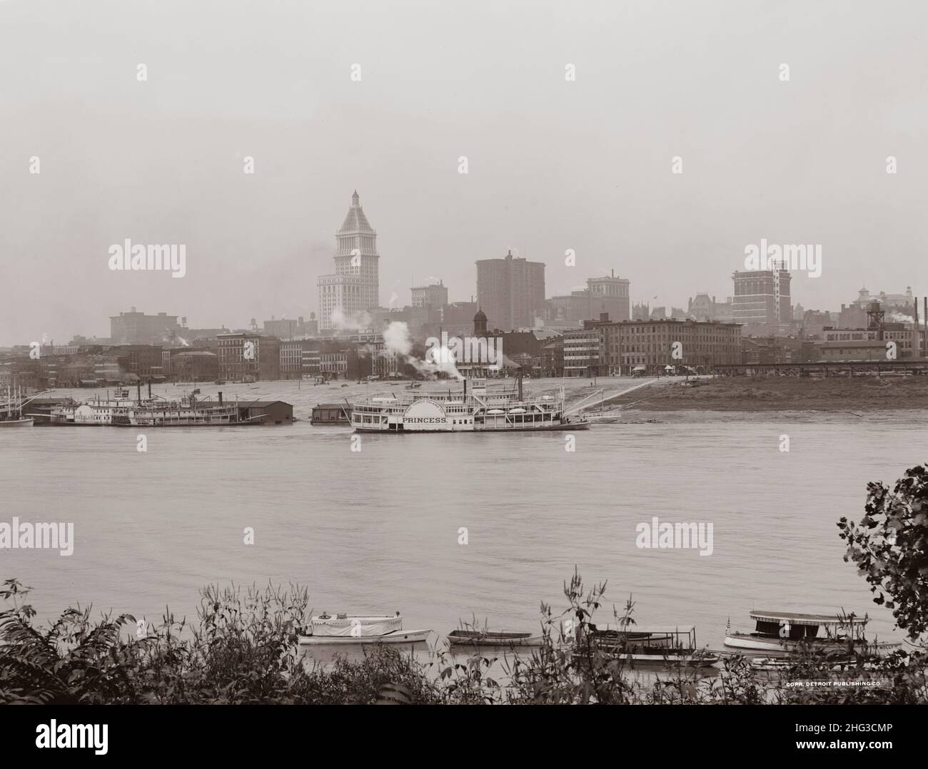 Vintage photo of Cincinnati skyline. Ohio, USA. Between 1910-1920 Stock ...