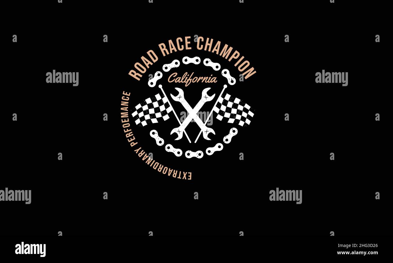 road face champion vintage motorcycle monogram text vector template ...
