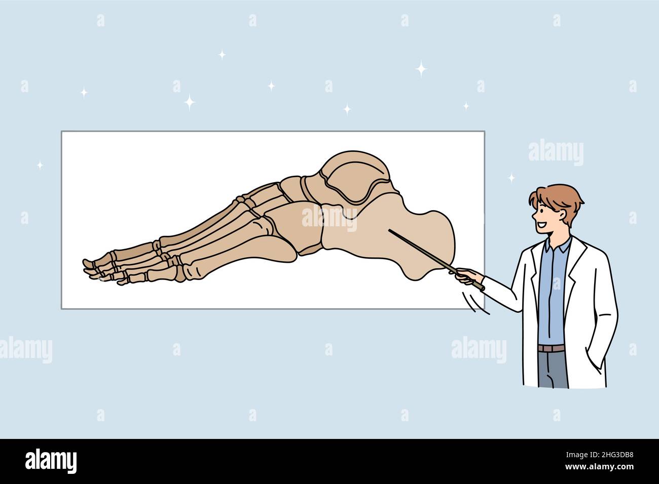 Science and educational process concept. Young man doctor or professor ...