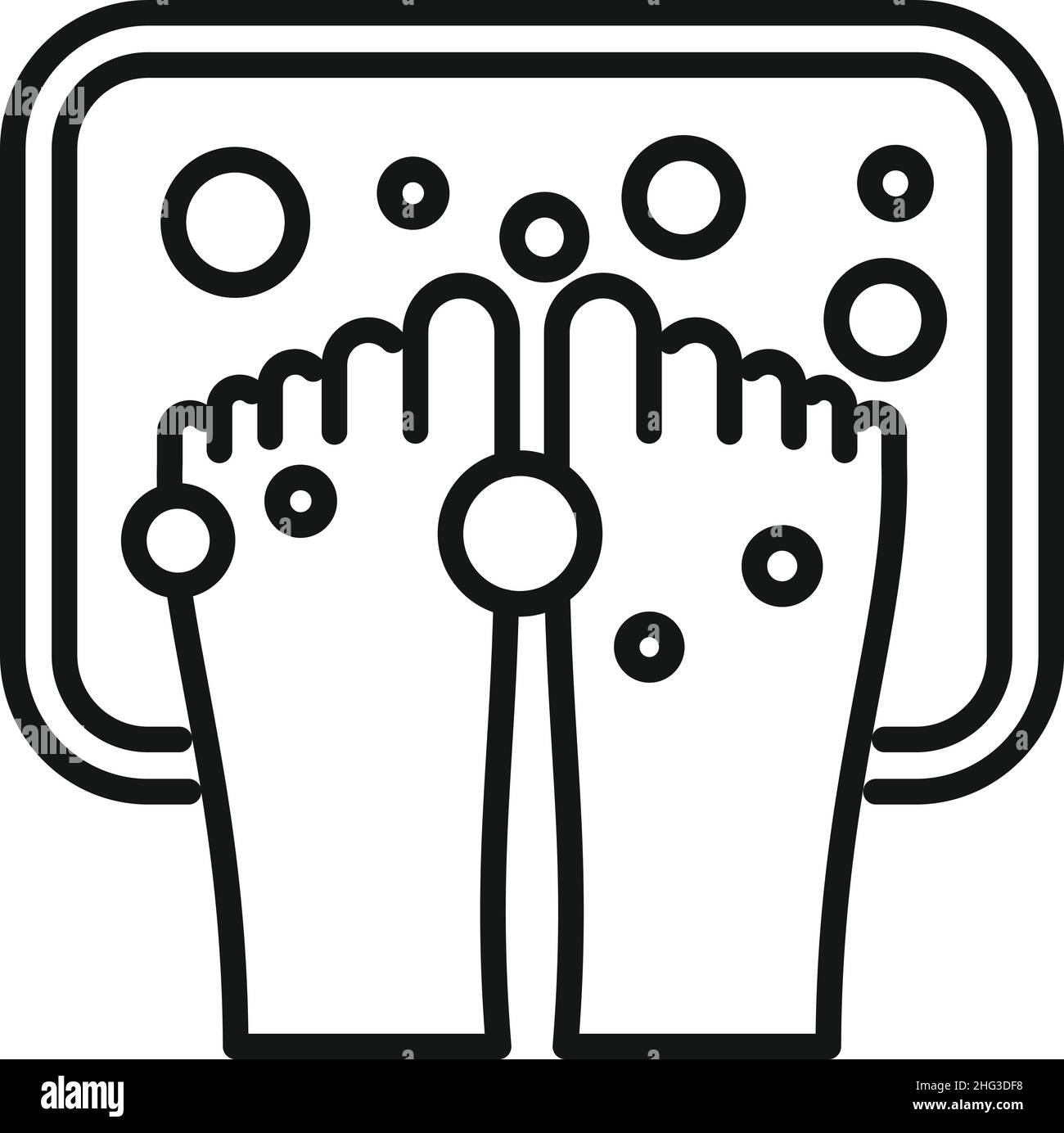 Foot bath treatment icon outline vector. Female body care. Spa feet ...