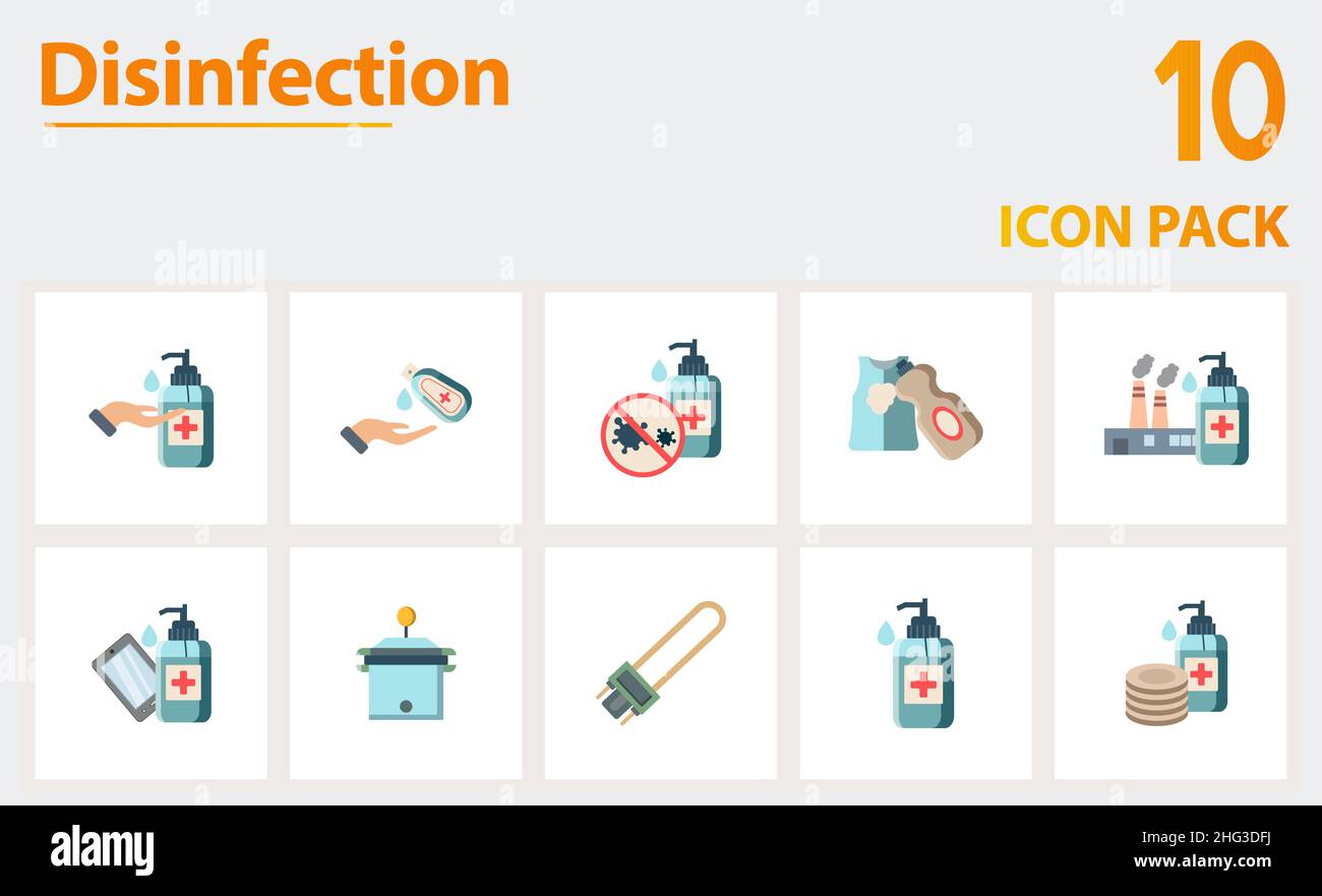 Disinfection icon set. Collection of simple elements such as the ...