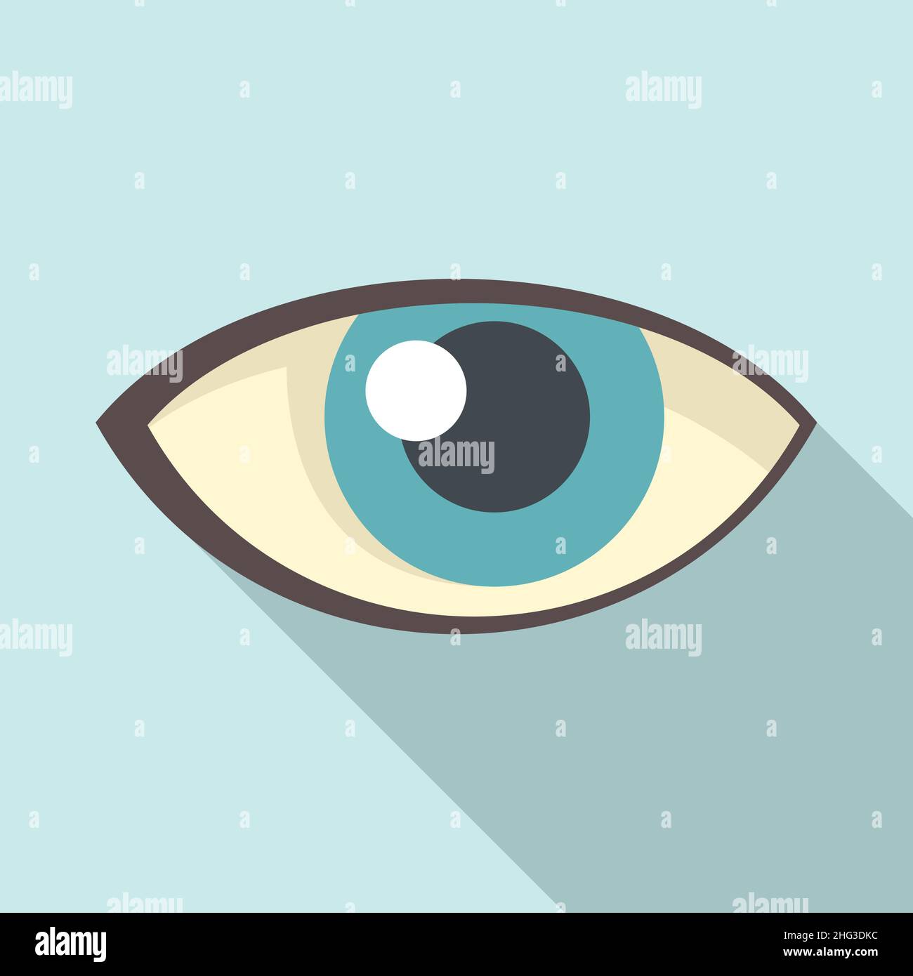 Eye science icon flat vector. Eyeball view. See watch Stock Vector ...