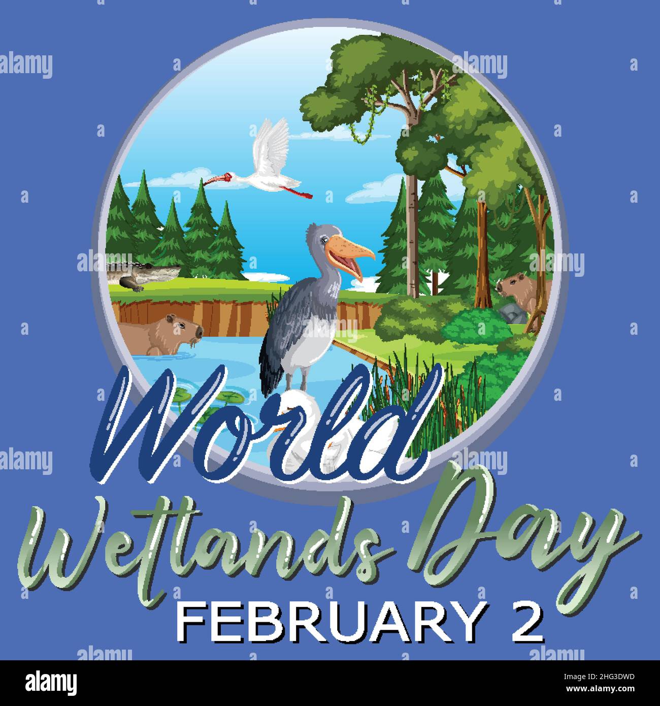 World Wetlands Day poster design illustration Stock Vector Image & Art ...