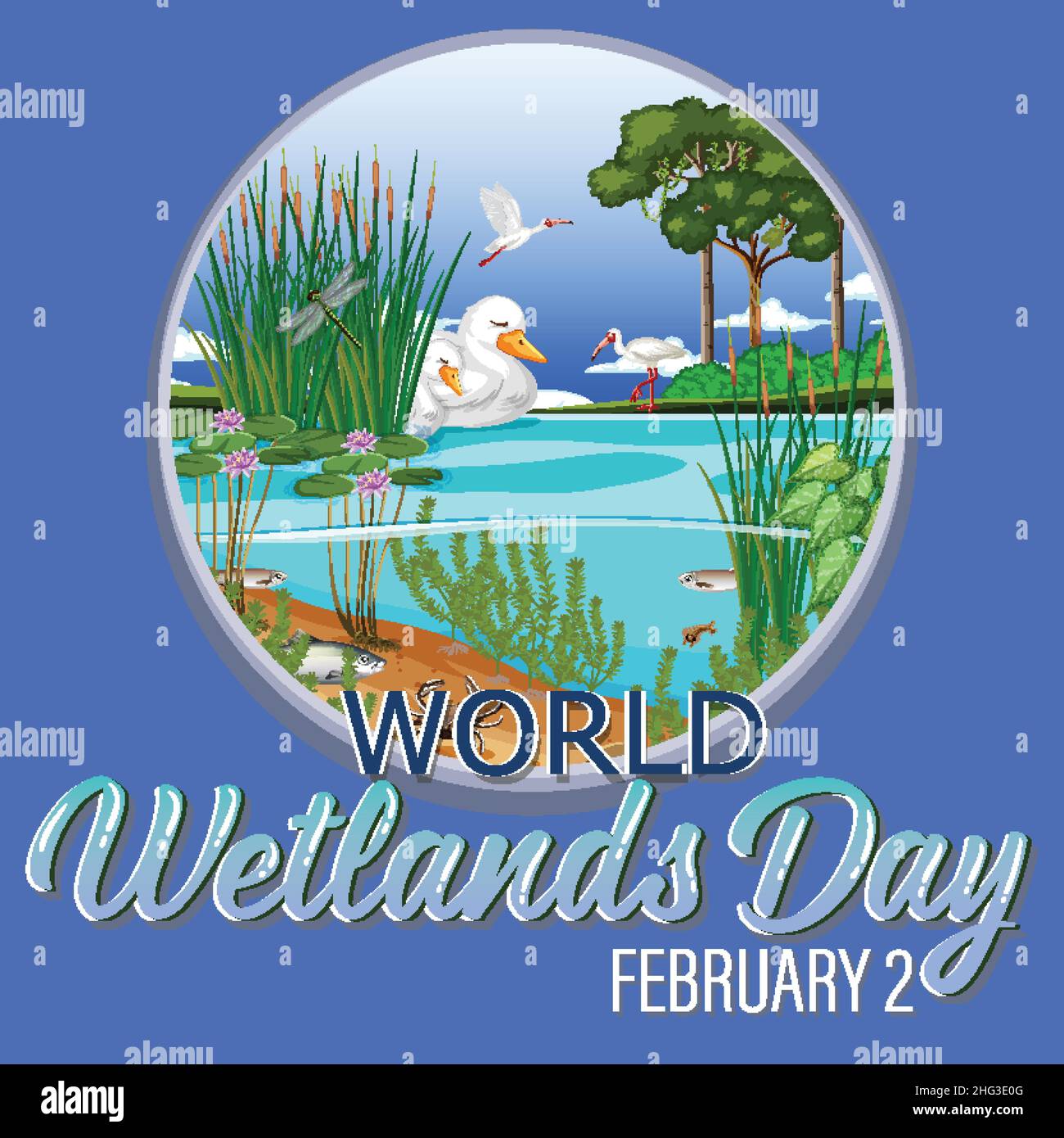 World Wetlands Day poster design illustration Stock Vector Image & Art ...