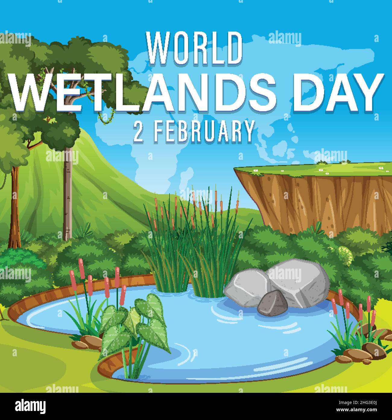 World Wetlands Day poster design illustration Stock Vector Image & Art ...