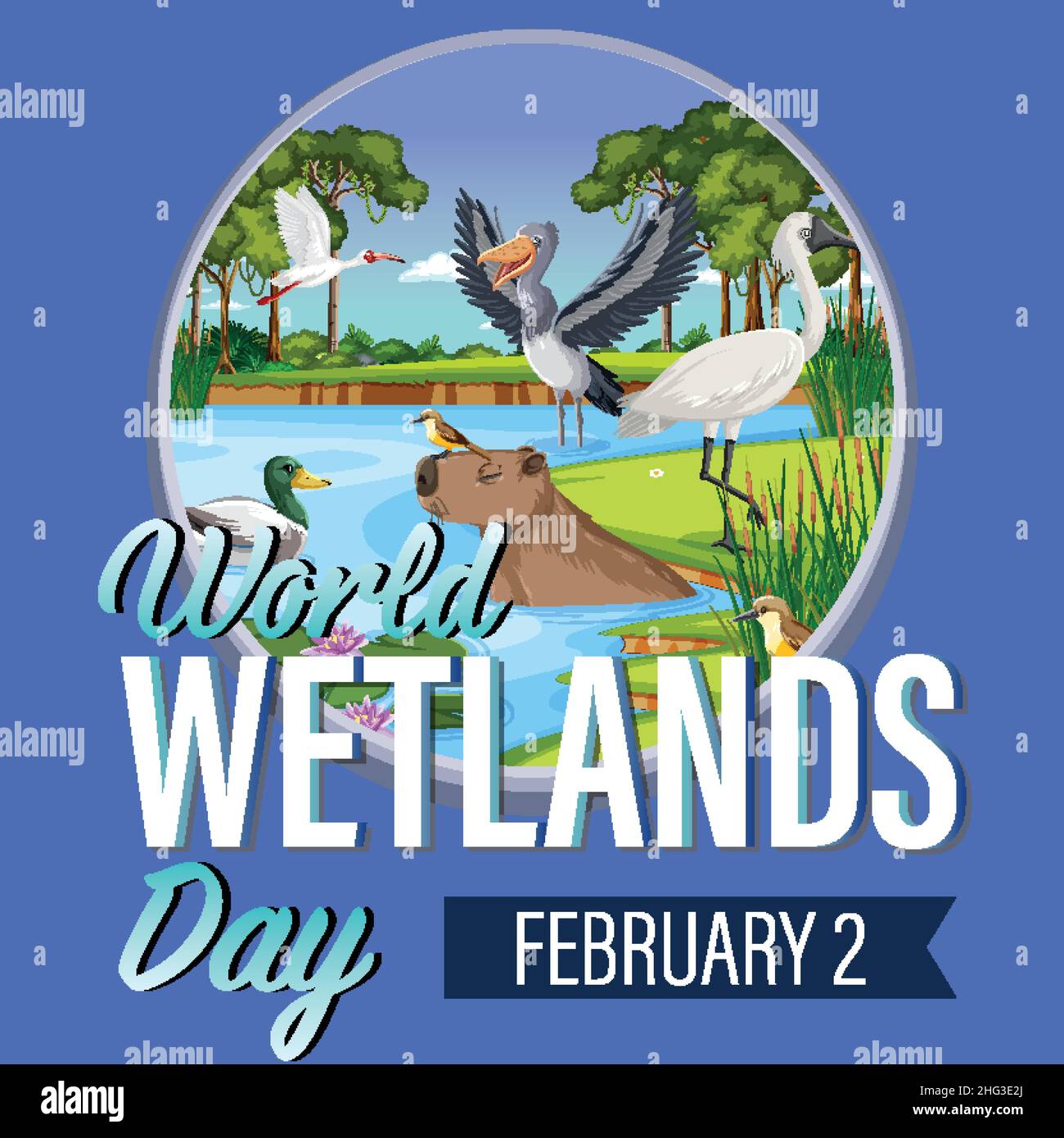World Wetlands Day poster design illustration Stock Vector Image & Art ...